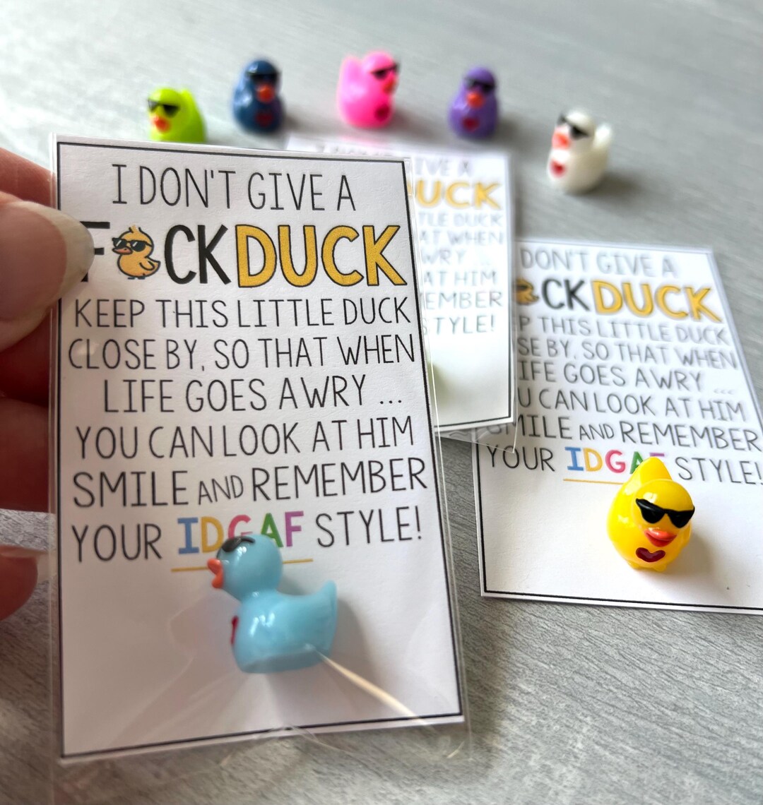 I Don't Give a F*CK DUCK! - Cute Little Ducky Mini Figurine, Lucky ...