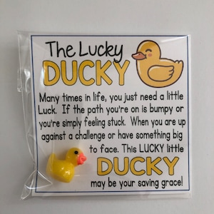 The LUCKY DUCKY -rubber Duck, Good Luck Charm, Lucky Ducky Charm- Sweet ...
