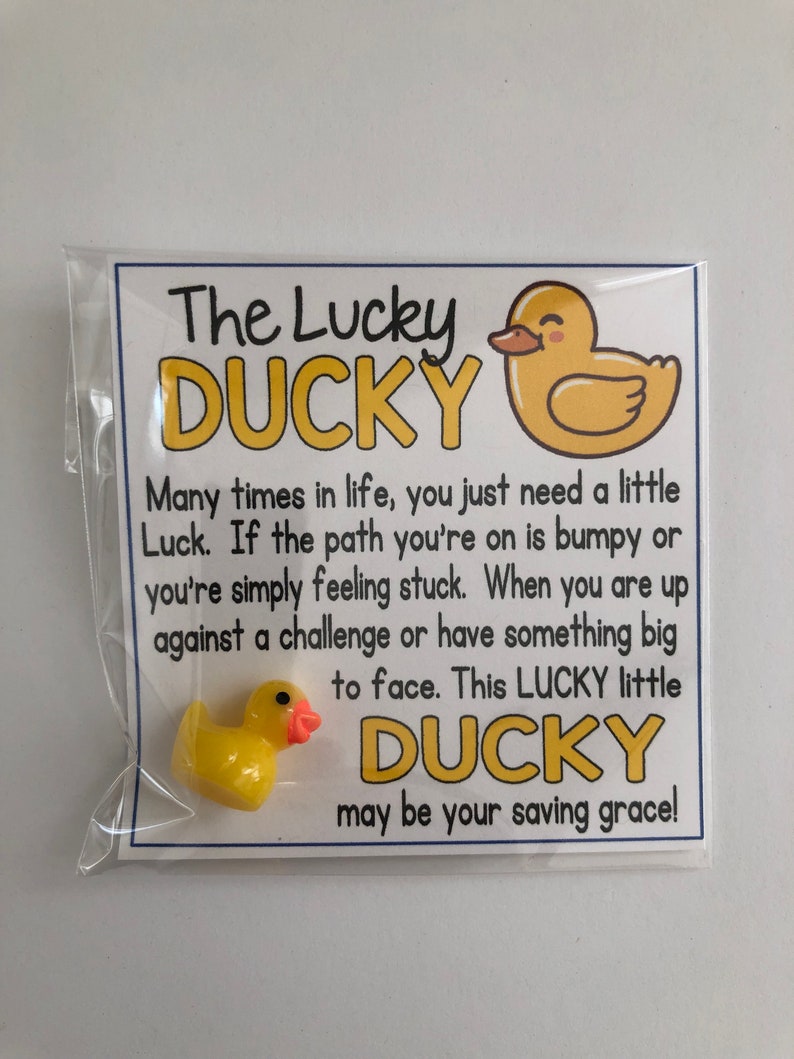 The LUCKY DUCKY -rubber Duck, Good Luck Charm, Lucky Ducky Charm- Sweet ...