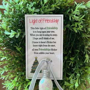 White Glittery Light of FRIENDSHIP, Gift/goody Bag, Christmas Ornament ...