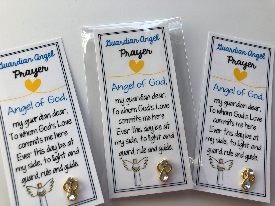 GUARDIAN ANGEL Prayer Card Angel Pin Angel of God Gift - Etsy