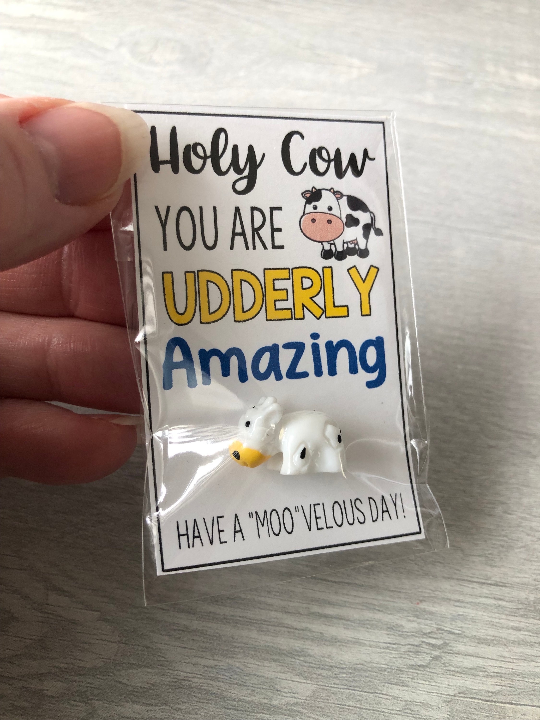 HOLY COW You Are UDDERLY Amazing! - Adorable Cow Mini Charm Gift Bag ...
