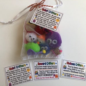 QUIET CRITTERS, Reward, Kindness Bags Teacher Resource, Classroom ...