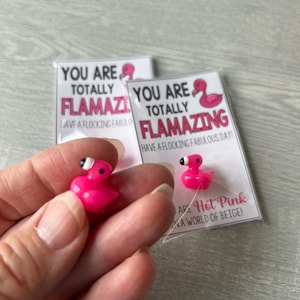 You Are Totally FLAMAZING!- Mini Flamingo Good Luck Charm, FLOCKING ...