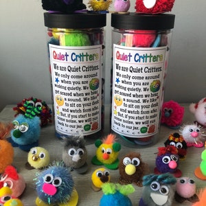 QUIET CRITTERS XL Jar With Poem & Poms Teacher Resource, Classroom ...