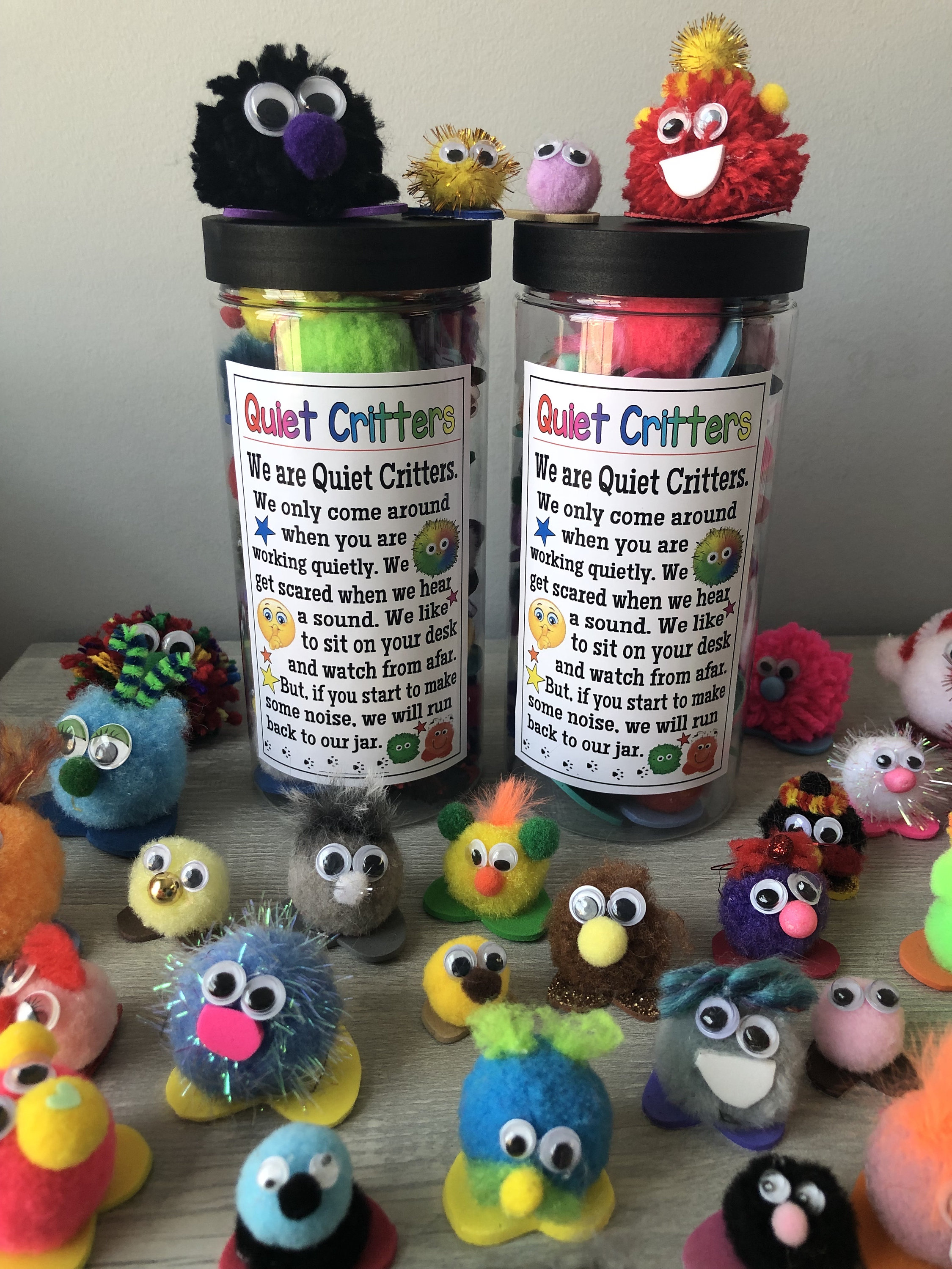 QUIET CRITTERS - XL - Jar With Poem & Poms Teacher Resource, Classroom ...