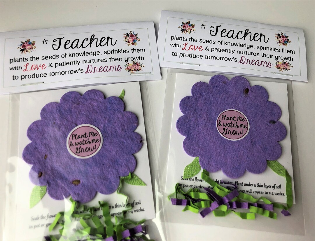 A TEACHER FLOWER bloomin' Plantable Seed Paper Gift Bags, Mothers Day ...