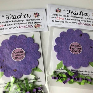 A TEACHER FLOWER bloomin' Plantable Seed Paper Gift Bags, Mothers Day ...