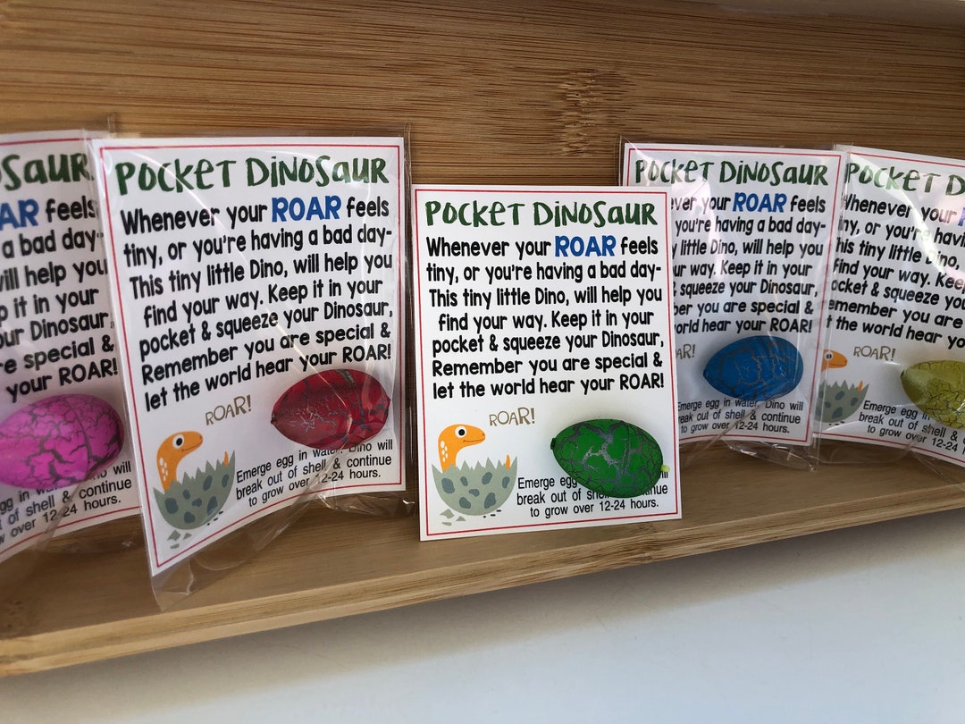 POCKET DINOSAUR Cute Hatching Egg Dino Toy Gift Bag for Kids Great for ...