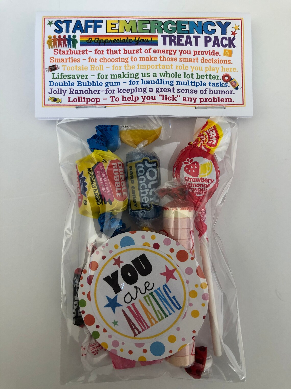 STAFF Emergency Treat Pack sweet Thoughts Goody Bag Happy - Etsy
