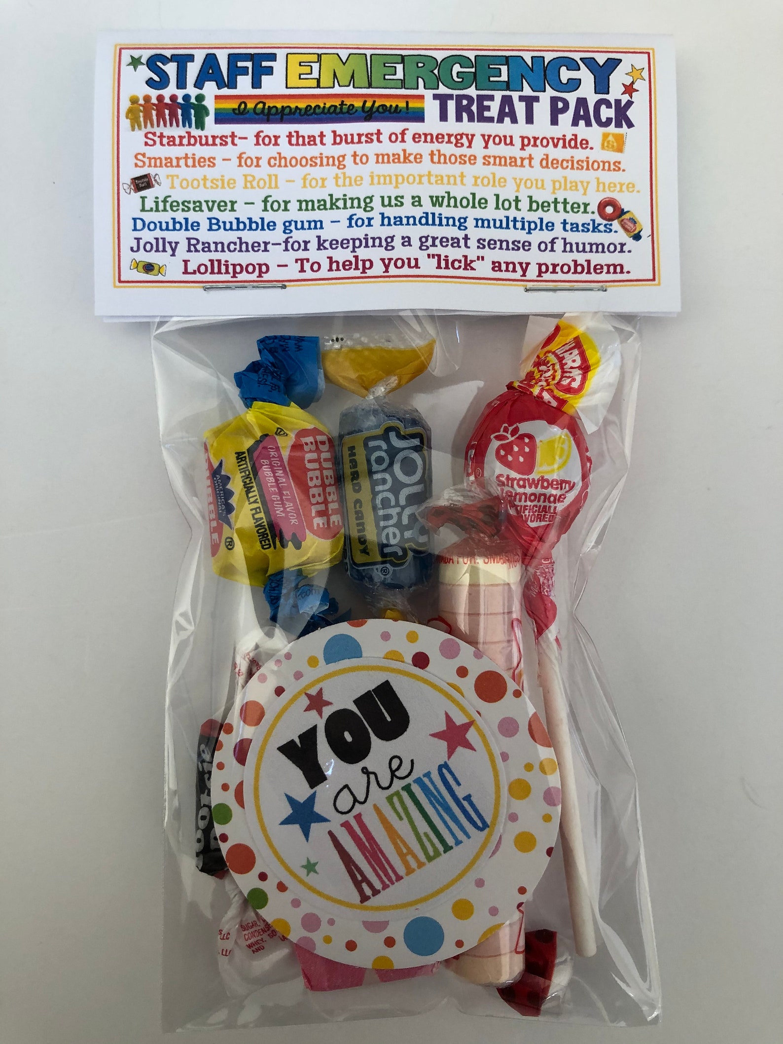 STAFF Emergency Treat Pack sweet Thoughts Goody Bag Happy - Etsy