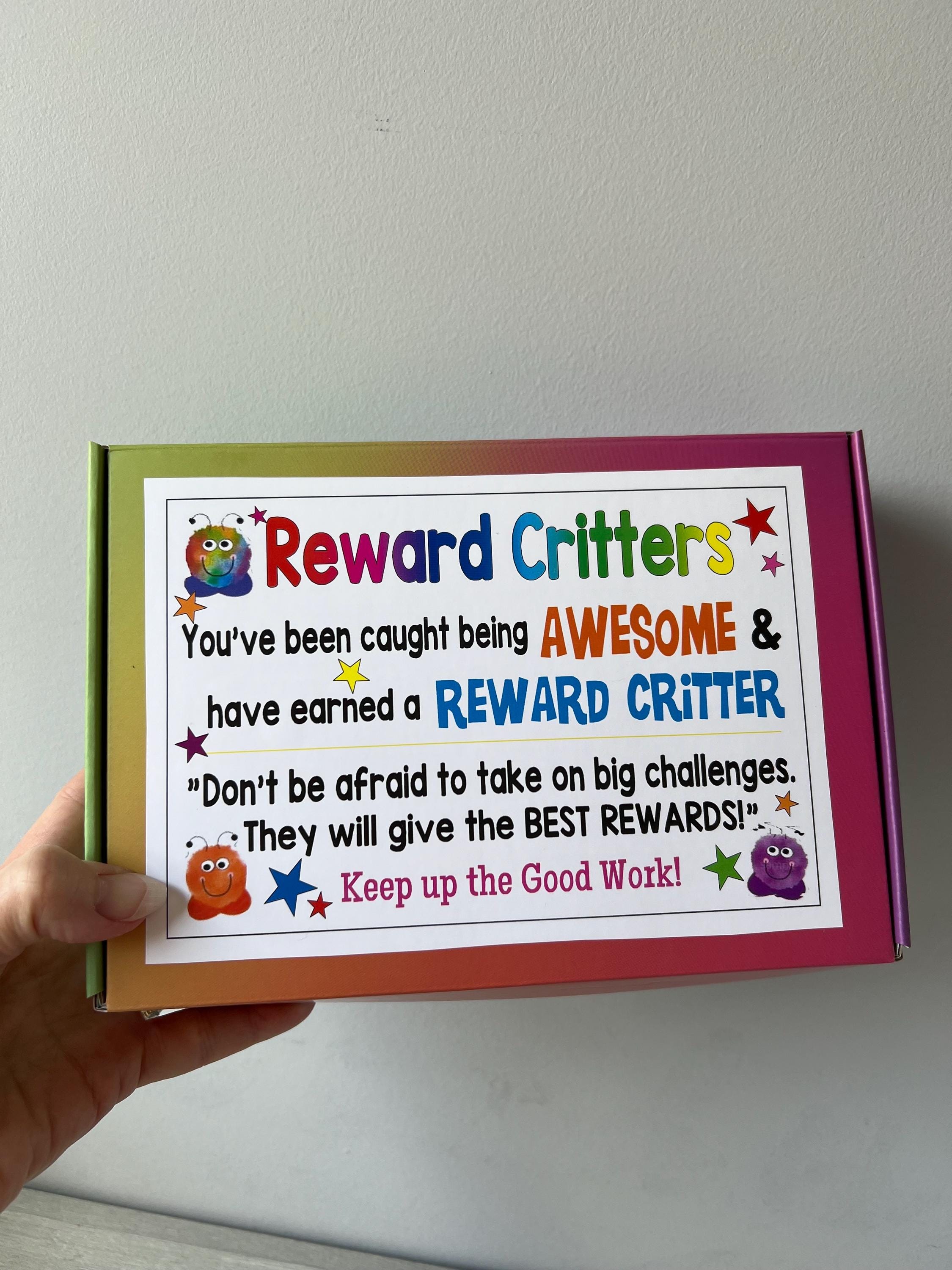 REWARD CRITTER- XL - Rainbow Box Filled With Poem & Poms Teacher ...
