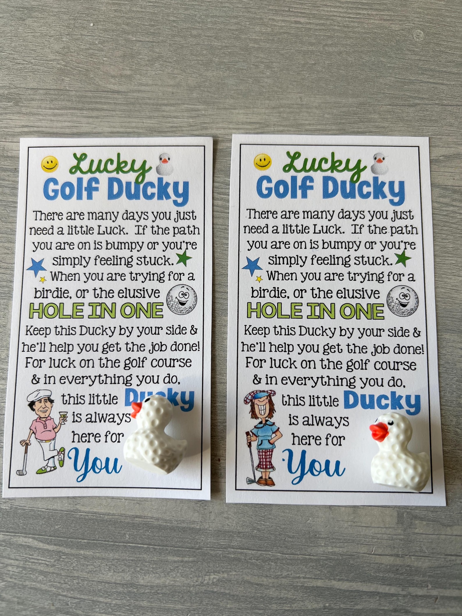 LUCKY GOLF DUCKY - Adorable Golfing Card, Miniature Golf Ball Duck ...