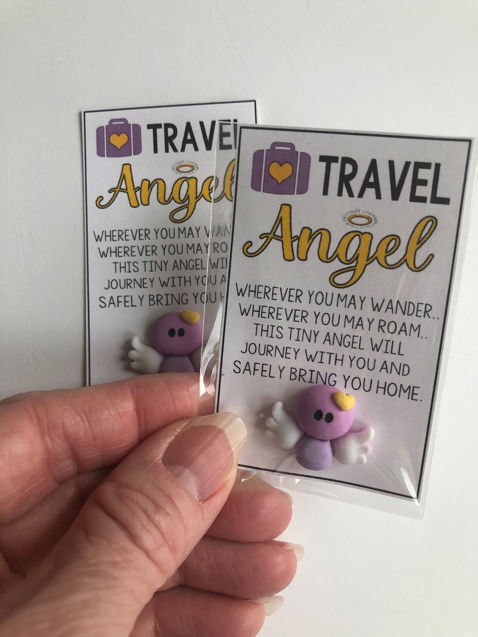 TRAVEL ANGEL Mini Adorable Angel, Good Luck Charm, Safe Travels, Tiny ...
