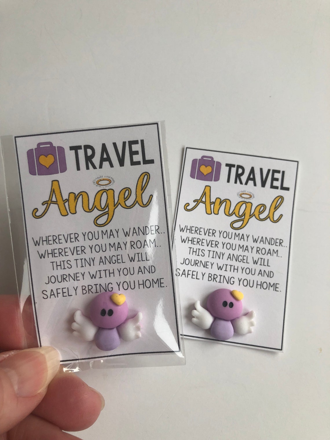 TRAVEL ANGEL Mini Adorable Angel, Good Luck Charm, Safe Travels, Tiny ...