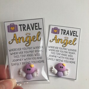 TRAVEL ANGEL Mini Adorable Angel, Good Luck Charm, Safe Travels, Tiny Angel Gift Bag, Travel ...