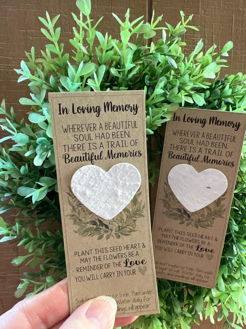 In LOVING MEMORY -bloomin' Plantable Seed Heart Bookmarks, Recycled ...
