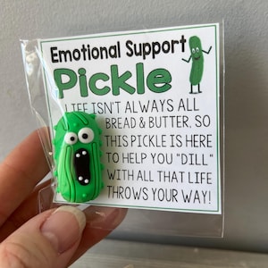 EMOTIONAL SUPPORT PICKLE, Cute Mini Good Luck Charm, Sweet Thoughts ...