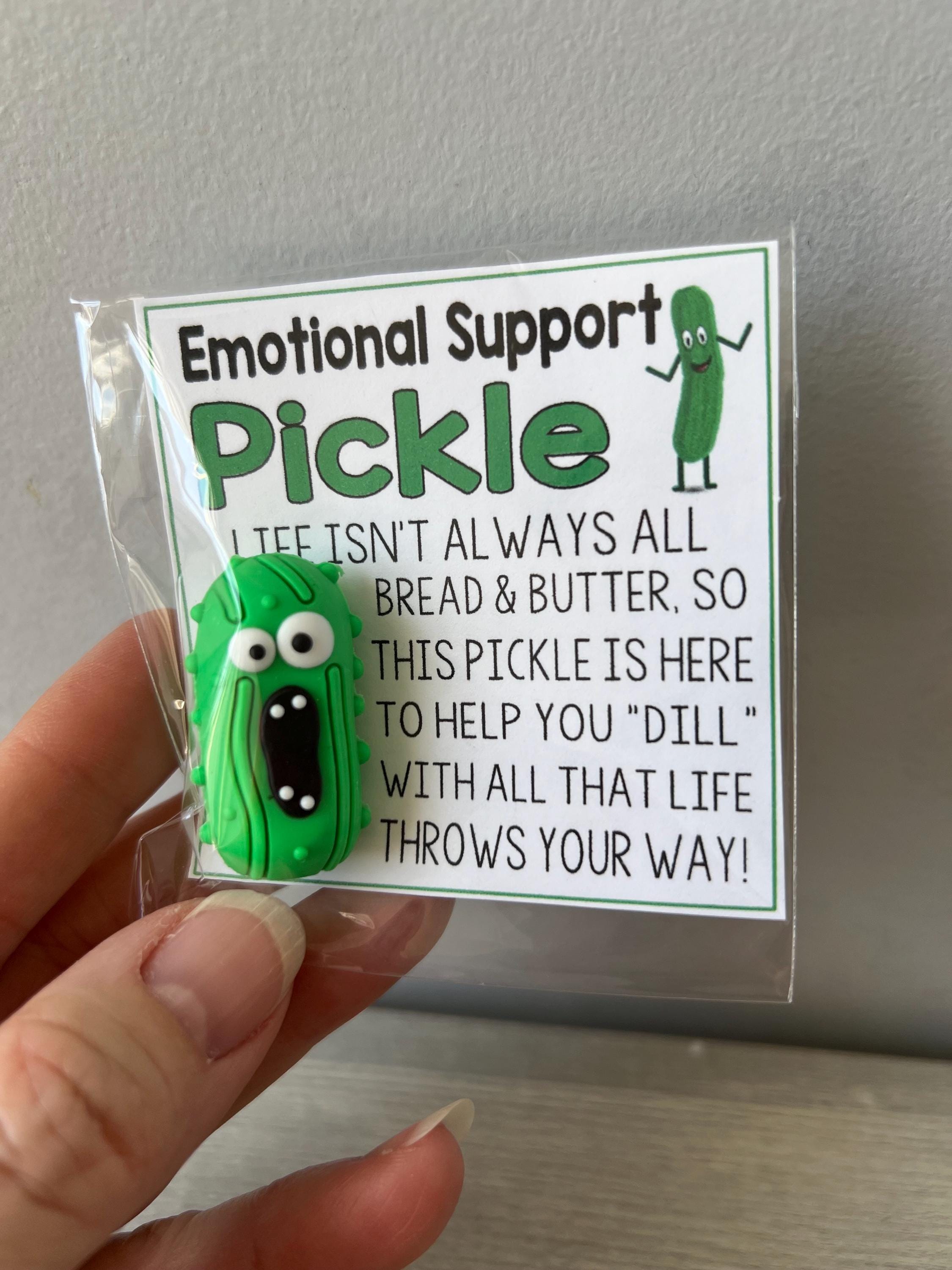 EMOTIONAL SUPPORT PICKLE, Cute Mini Good Luck Charm, Sweet Thoughts ...