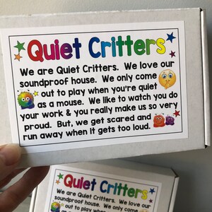 QUIET Critters-box Filled With Poem & Poms Teacher Resource, Classroom ...