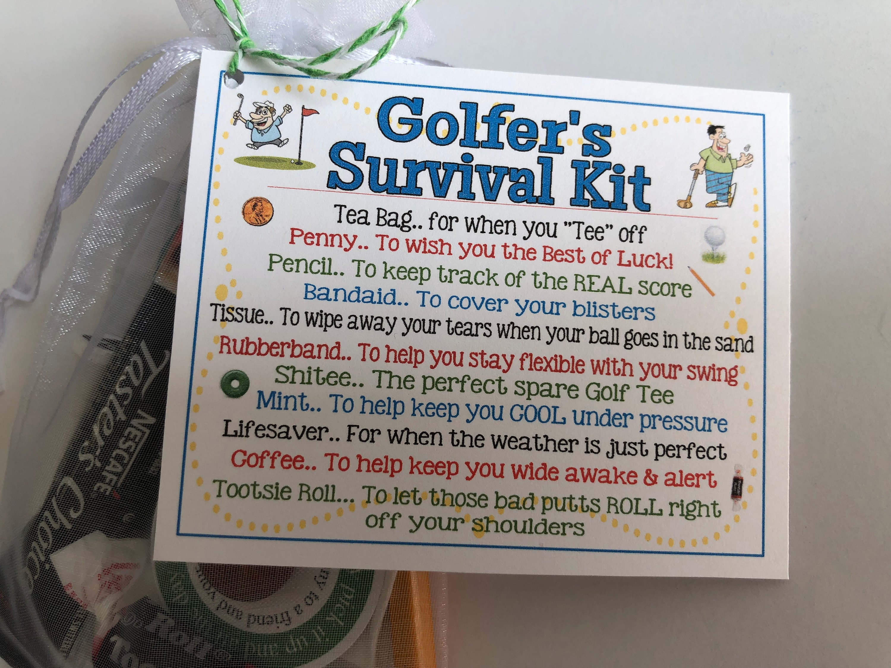 GOLFER'S Survival Kit sweet Thoughts Goody Bag Happy - Etsy