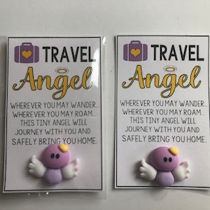 TRAVEL ANGEL Mini Adorable Angel, Good Luck Charm, Safe Travels, Tiny ...