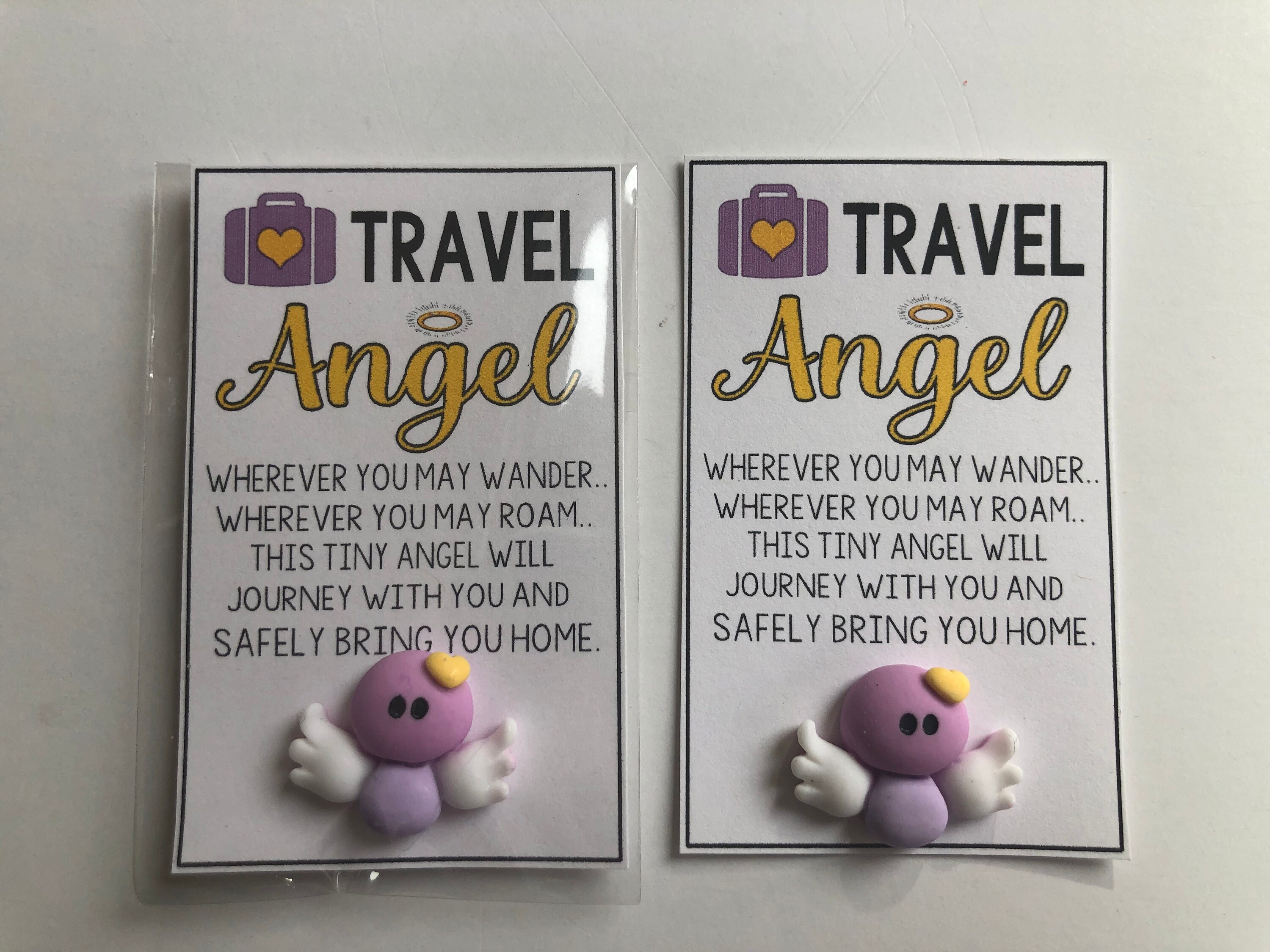 TRAVEL ANGEL Mini Adorable Angel, Good Luck Charm, Safe Travels, Tiny ...
