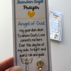 GUARDIAN ANGEL Prayer Card Angel Pin Angel of God Gift | Etsy