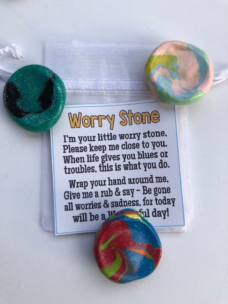 Worry Stone - Great for Kids With Anxiety, Sensory, Stress Toy, Fidget ...