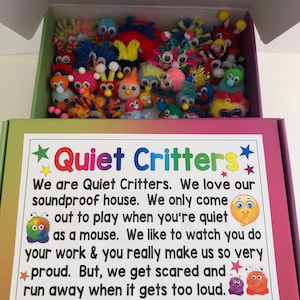 QUIET CRITTERS- XL - Rainbow Box Filled With Poem & Poms Teacher ...