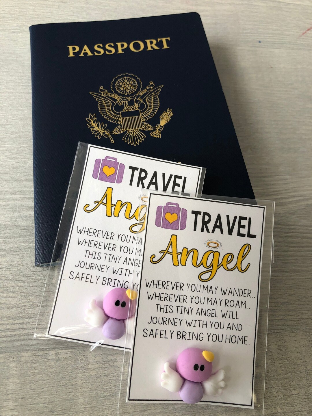 TRAVEL ANGEL Mini Adorable Angel, Good Luck Charm, Safe Travels, Tiny ...