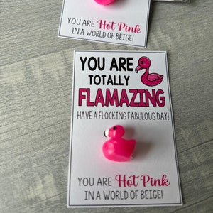 You Are Totally FLAMAZING!- Mini Flamingo Good Luck Charm, FLOCKING ...