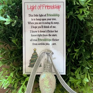 White Glittery Light of FRIENDSHIP, Gift/goody Bag, Christmas Ornament ...