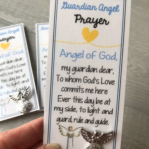 GUARDIAN ANGEL Prayer Card - Angel Pin - Angel of God Gift, Friend ...