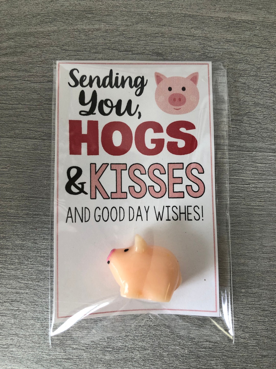 Sending You HOGS & KISSES!- Mini Piggy Good Luck Charm, Tiny Hog Pig ...