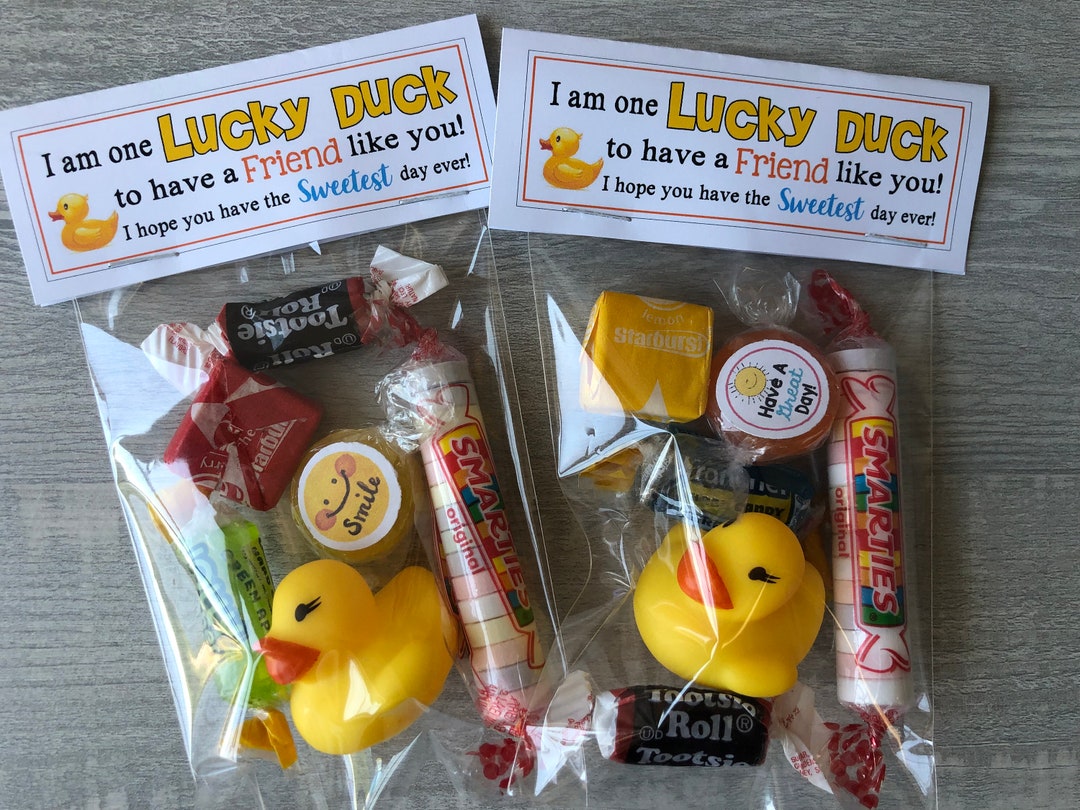 I Am One LUCKY DUCK Sweet Thoughts Thank You Goodie Bag, Appreciation ...