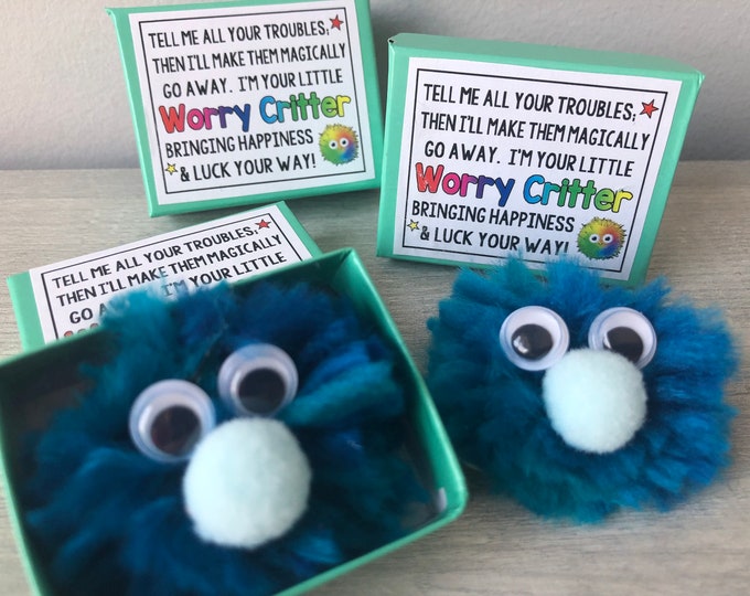 WORRY CRITTER for Kids & Adults, Calming, Anxiety Gift Bag, Little ...