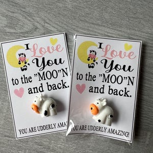I LOVE You to the MOO N and Back - Tiny COW Good Luck Charm, Lucky ...