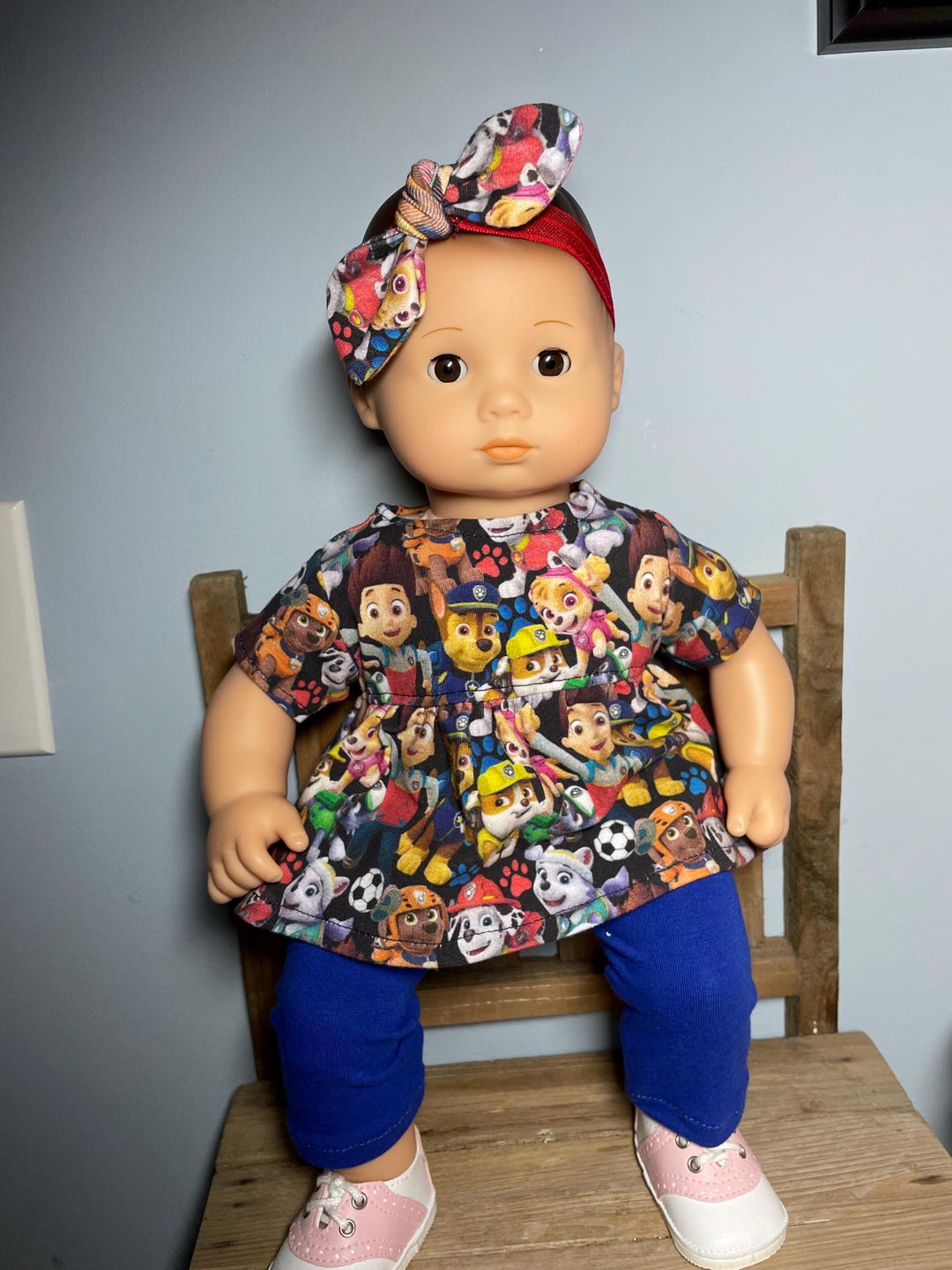 15 Inch Doll Like Bitty Baby Doll “paw Patrol” Custom Knit Dress With ...
