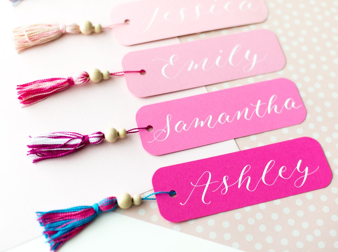 Personalized Bookmarks, Calligraphy Bookmarks, Custom Tassel Bookmarks ...