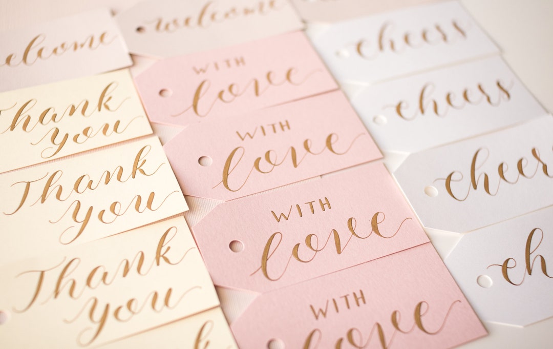 Calligraphy Gift Tags, Calligraphy Hang Tags, Bridal Shower Gift Tags ...