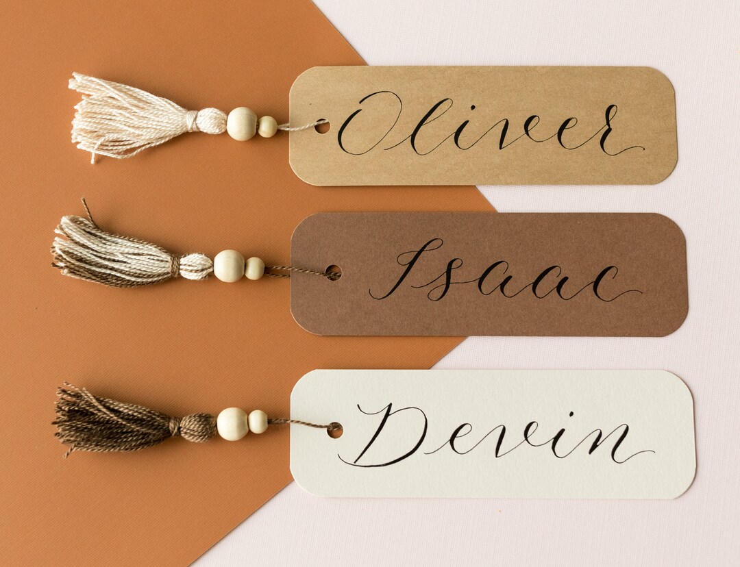 Personalized Bookmark, Bookmarks Custom, Calligraphy Bookmarks, Tassel ...