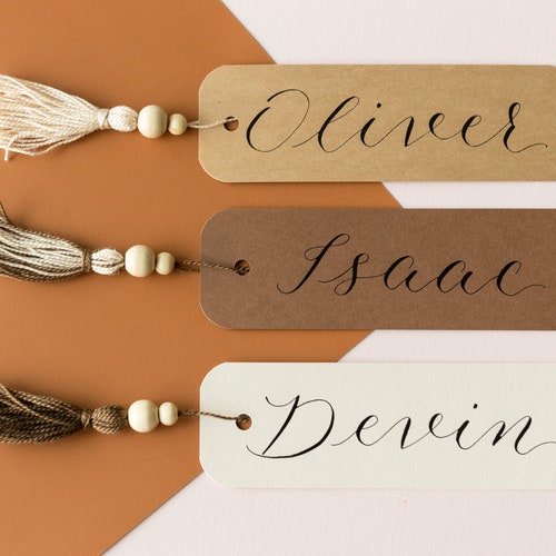 Personalized Bookmarks Calligraphy Bookmarks Custom Tassel - Etsy