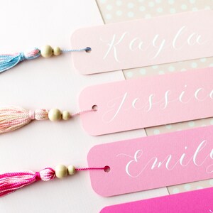 Personalized Bookmarks, Calligraphy Bookmarks, Custom Tassel Bookmarks ...