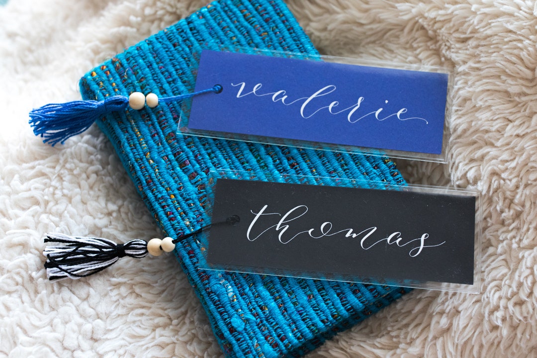 Personalized Bookmarks, Calligraphy Bookmarks, Beaded Tassel Bookmarks ...