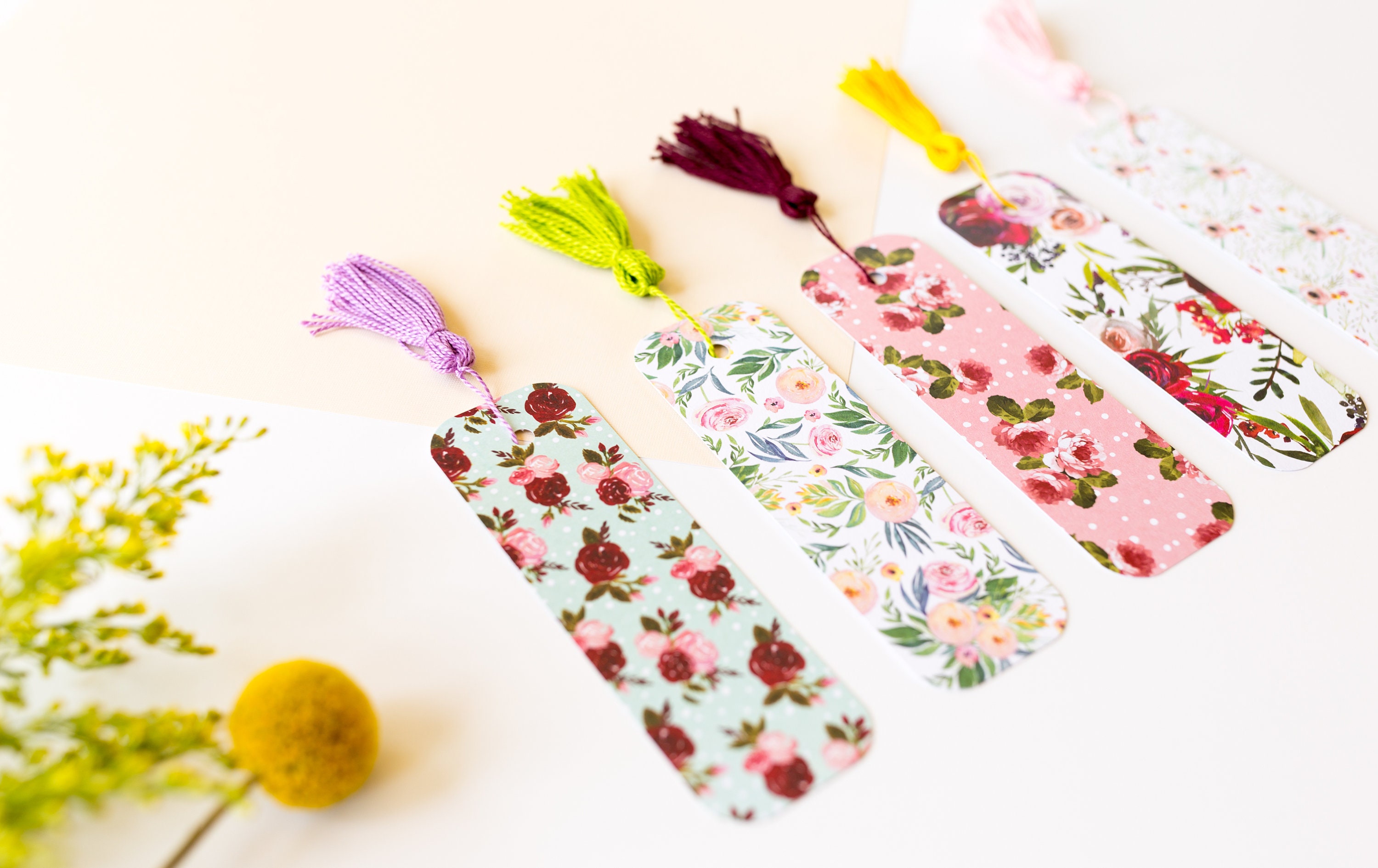 Floral Tassel Bookmarks Cute Bookmarks Pretty Bookmarks | Etsy