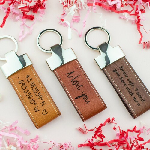 Custom Leather Keychain Personalized Leather Key Ring - Etsy