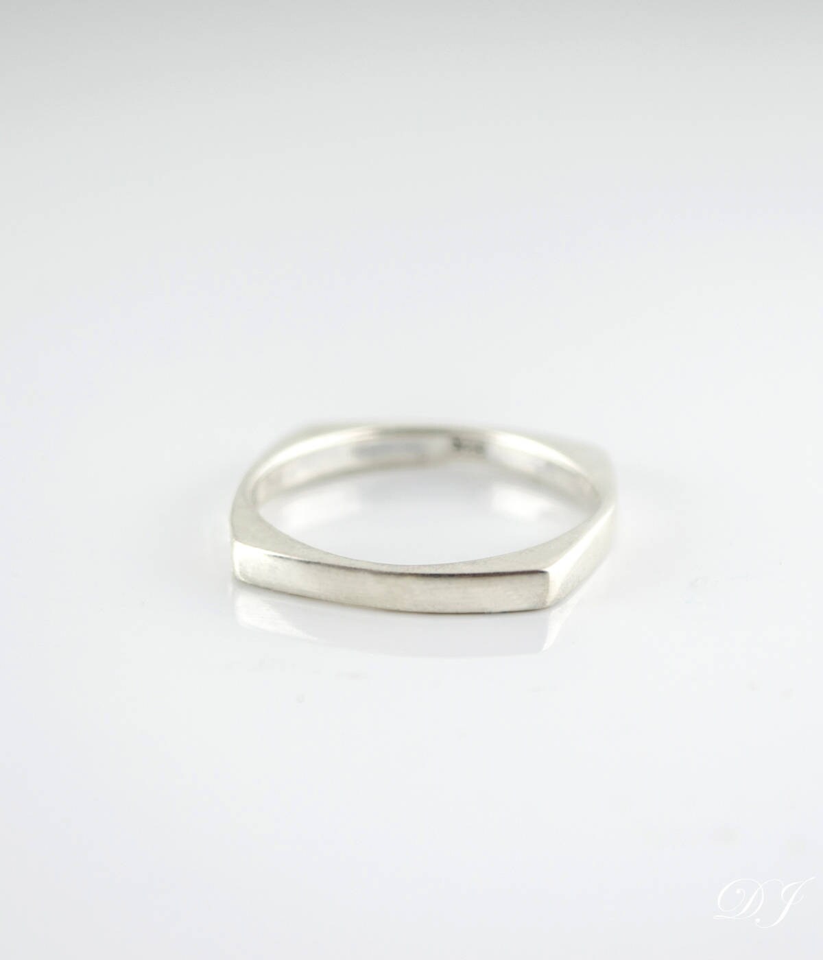 Square Ring Band, Engraved Ring, Name Ring, Stackable Custom ...