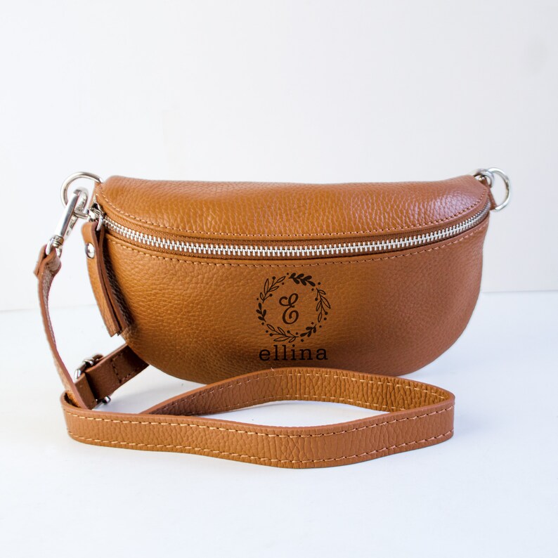 Custom Engraved Genuine Leather Crossbody Fanny Pack, Personalized ...