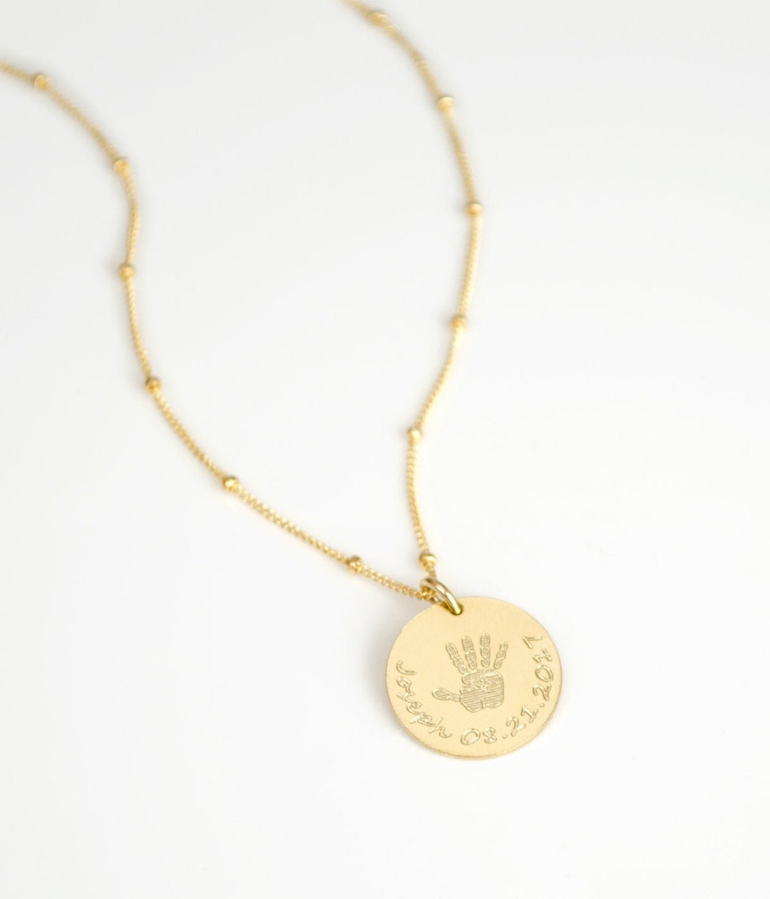 Actual Baby Handprint Necklace • Personalized Newborn Jewelry • New Mom ...